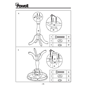 Powell Furniture Powell Round Accent, White Table, 18 x 22 x 18