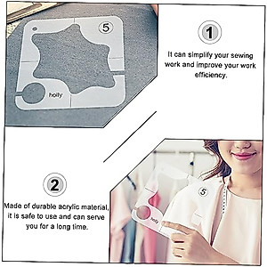 BETOOKY 1pc Sewing Patch Ruler Clothing Ruler Tools Quilting Embriodery Template Transparent Ruler Free Motion Quilters Rulers Clear Mark Ruler for Clothing Acrylic Measuring Ruler Shaped