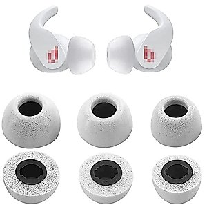 BLLQ Memory Foam Ear Tips Compatible with Beats Fit Pro Foam Tips Eartips,S/M/L 3 Pairs White (Foam Tip Fit Pro White)