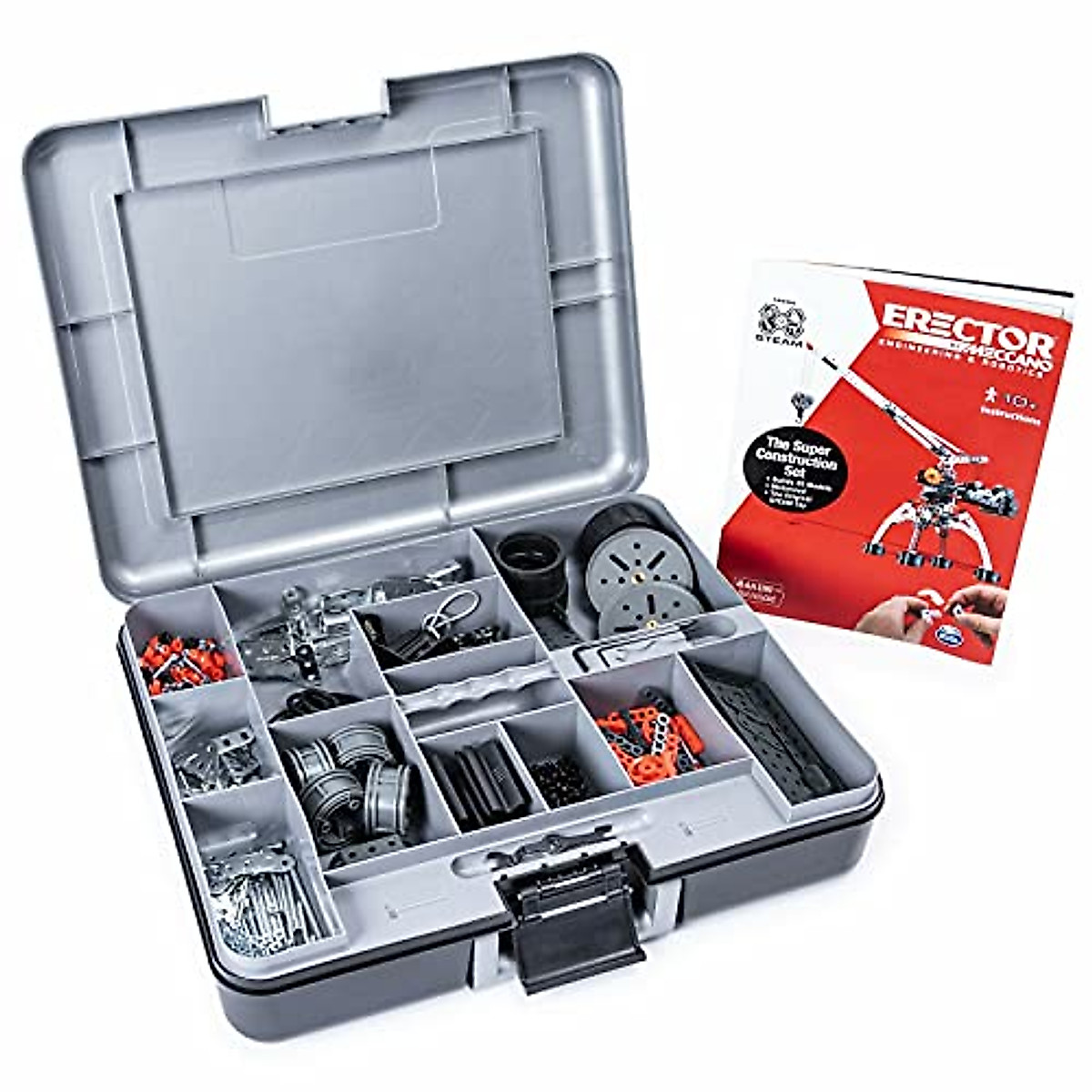 Meccano Erector Super Construction 25-in-1 Motorized Building Set, Steam Education Toy, 638 Parts, for Ages 10+