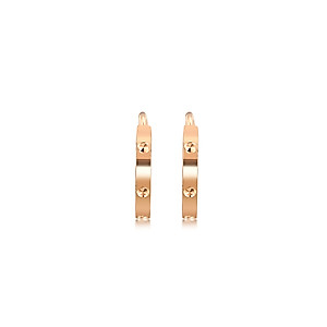 CHOW SANG SANG Delicate Gold 18K Rose Gold Hoop Earrings for Women 91978E