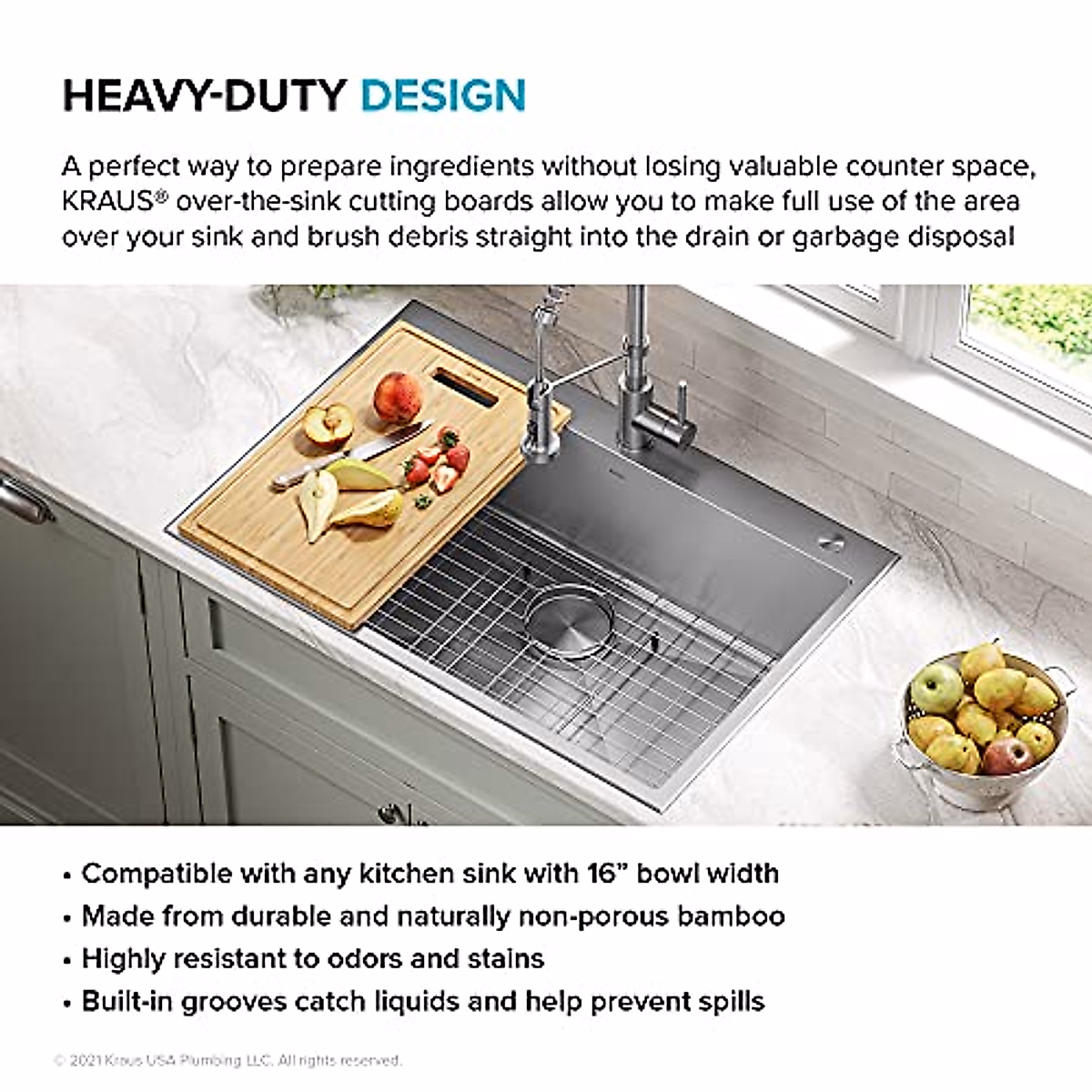 Kraus KCB-101BB Kore Cutting Board, 17" x 12 1/2"