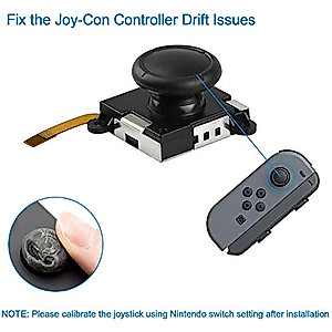 Joystick Kit,Joycon Drift Repair Kit,3D Replacement Joystick Analog Thumb Stick with Thumb Stick Caps,Y Screws,Joysticks,Y Tri-Wing Screwdriver,Cross Screwdriver,Tweezers(13pcs)