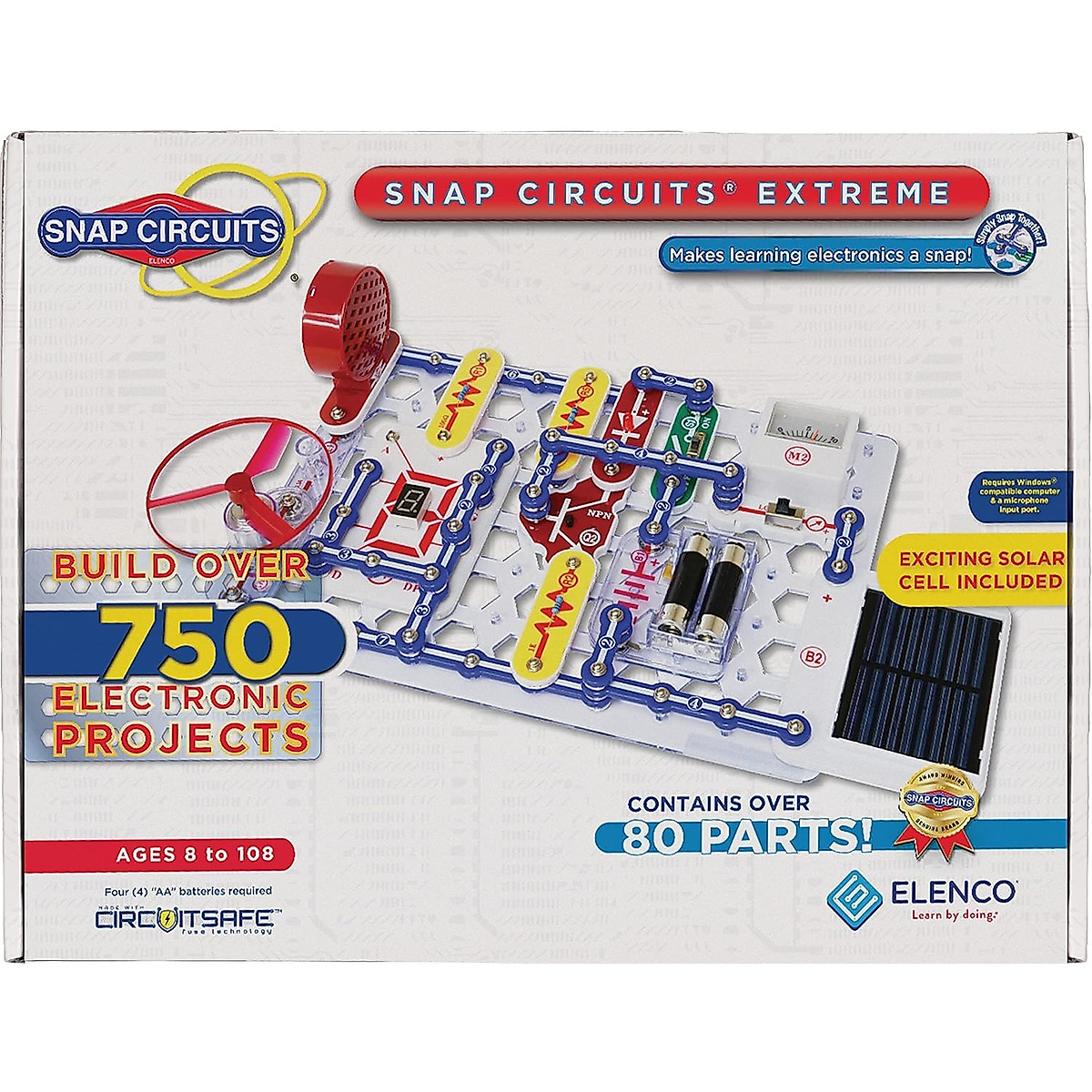 Snap Circuits Extreme SC-750 Electronics Exploration Kit - Over 750 Projects, Full Color Manual, 80+ Parts for STEM Education, Kids 8+