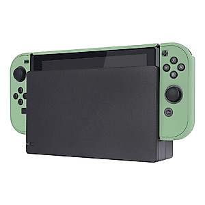 eXtremeRate PlayVital Back Cover for Nintendo Switch Console, NS Joycon Handheld Controller Separable Protector Hard Shell, Customized Dockable Protective Case for Nintendo Switch - Matcha Green