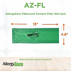 AllergyZone FilterLock Furnace Filter Slot Seal – Magnetic Seal Cover for Any 1” Furnace Filter, Up To 25” Long, Reduce HVAC Air Leaks, Green