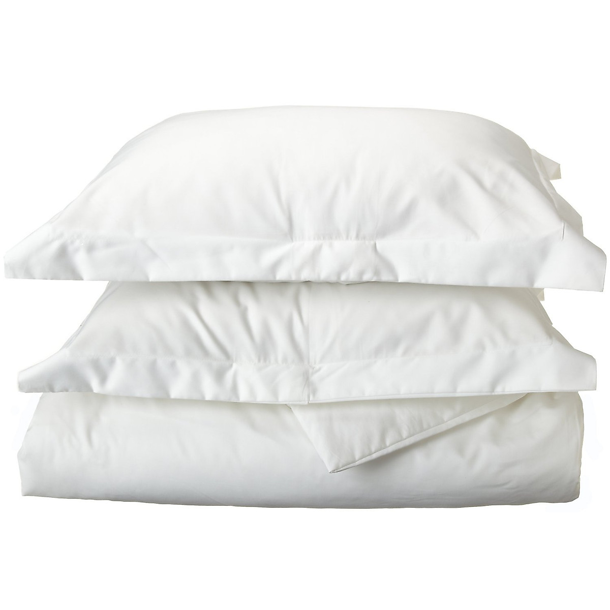 Cotton Blend Soft, Wrinkle Resistant 2-Piece Twin Duvet Cover Set, Solid White