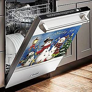 Dishwasher Magnetic Cover Kitchen Decor Magnetic Appliance Covers Christmas Snowman Refrigerator Dishwasher Decal Magnetic Refrigerator Cover Dishwasher Cover Metal Door Garage 23 W x 17 H Inches