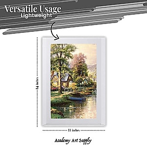 Academy Art Supply Stretched Canvas (11x14) - Blank Canvas for Painting Bulk Pack of 7 - Acid-Free White Canvas Panels - Ideal for Painters, Students, Kids