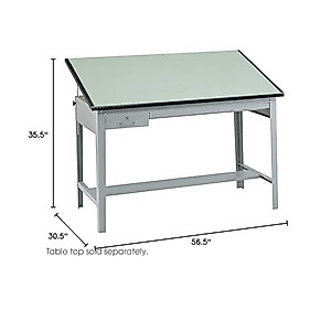 Safco Products 3962GR Precision Drafting Table Base for Use with 3952, 3953 Table Top, Sold Separately, Gray