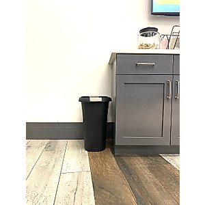 Rubbermaid Open Waste Basket, 32-Court/8-Gallon, Black, Garbage Container Bin for Kids/Adults, Fits under Desk for Kitchen/Home/Office/Bathroom/Dorm