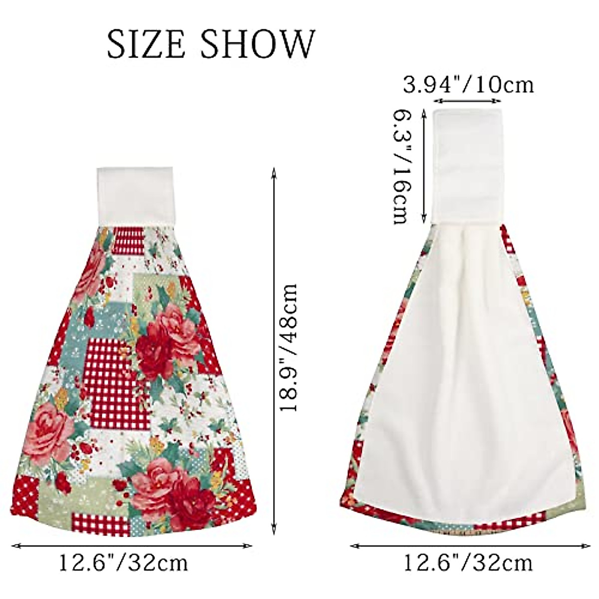 Kitchen Towel-The Pioneer Woman Rose-Hand Towels Tie Towel Soft Microfiber Absorbent Washcloth Also for Bathroom Hand Sink Laundry Room RV Tabletop 2pcs