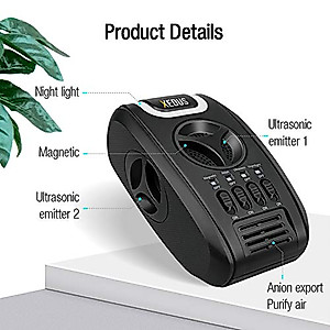 4 in 1 Multifunctional Electromagnetic Ultrasonic Pest Repeller - Anion Generator - Night Light - Pest Control mosquitoes, ants, cockroaches, spiders, ticks, fleas, scorpions, mice, rats, bats, etc.