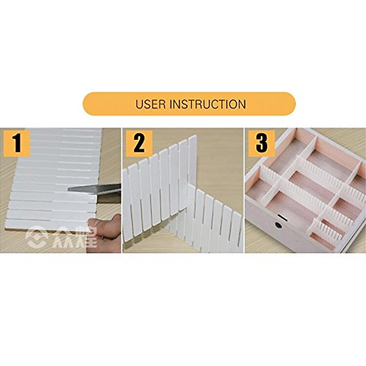 Duroetui Adjustable Plastic Drawer Closet Grid Divider Tidy Organizer Container Home Storage (45cm X 10cm ( 18" X 4" ), White)