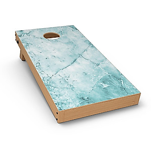 Design Skinz Marble Skin Set for Cornhole (Skin Only) - Cracked Turquise Marble Surface