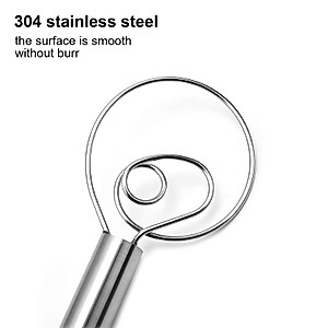 Homsky Danish Dough Whsik 2 Pcs,12 Inch Stainless Steel Dough Mixer for Cooking Bread, Biscuits, Pizza, Pancakes and Eggs