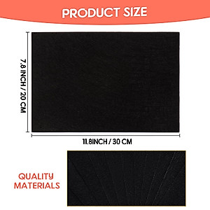 Simetufy 12 Pcs Black Felt Fabric for Crafts, 8 x 12 Inch Black Felt Sheets 1 mm Thick, Acrylic Sheets Art and Craft Material, Soft Felt Sheets for Crafts, Sewing