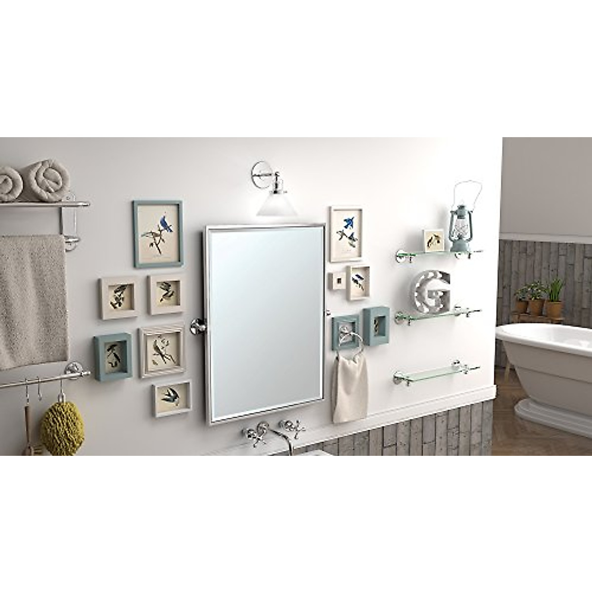 Gatco 4416 Cafe Glass Shelf, Chrome