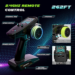 CROBOLL 1:18 Remote Control car for Kids Adults,36 KPH High Speed Monster Trucks 4x4 Off-Road Hobby Fast RC Car,2.4GHz 4WD All Terrain Electric Vehicle with 2 Rechargeable Batteries,Gifts for Boy Girl