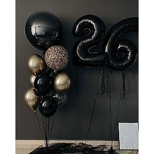 40 Inch 2024 Pack of 4 Black Huge Numbers Balloons Giant Large Helium Foil Mylar Big Number for Christmas New Year Party Graduation Birthday (Black, 40 Inches)