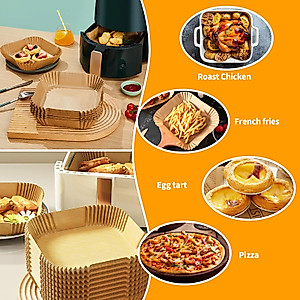 YOISDJL 200pcs Air Fryer Liners, 8.7" Square Parchment Disposable Paper Liner for Air Fryer, Baking, Roasting and Microwave, Non-Stick liner Accessories