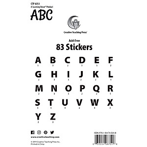 Creative Teaching Press Stylish Black 2&quot; Uppercase Letter Stickers (8751)