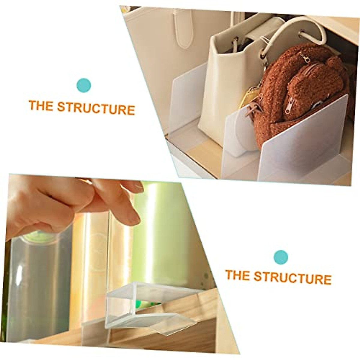 Levemolo 4pcs Partition Plate Closet Shelf Separators Adjustable Shelves Shelving Clothes Divider Book Shelf Dividers Compartment Storage Partition Closet Divider Clear Shelf Transparent Pp