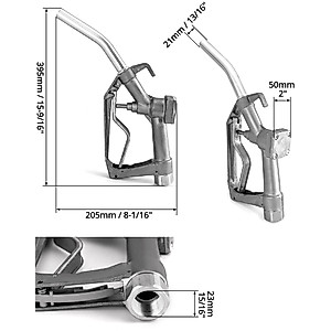QWORK Fuel Nozzle, 3/4 in. NPT Manual Fuel Nozzle with Swivel | For Manual and Electric Fuel Pumps | Gasoline and Diesel |Max Pressure 50 PSI