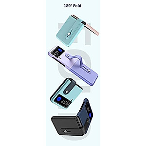 YJZSKRXFAK Case for Samsung Galaxy Z Flip4 5G 2022, Color Collision Slim Fit Protective Cover with Elegant Bracelet Handstrap Case for Galaxy Z Flip 4-Color#3