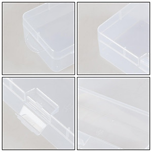 Qskely 6-Pack Large Clear Plastic Storage Containers with Latching Lid, Art Craft Supply Organizer Box, 7.12" x 3.5" x 1.8"