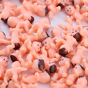 Mini Babies, 200pcs 1Inch Mini Plastic Babies for Baby Shower Ice Cubes Game Tiny Babies Baby Party Favor Supplies Decorations