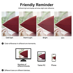 PiccoCasa 2 Pcs Waterproof Throw Pillow Covers, 18 x 18 Inch, Decorative Cushion Covers, Sofa Pillowcase for Couch Bedding Livingroom Garden Patio Home Decor, Red