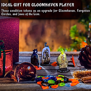 Condition Tokens Set of 60 Acrylic Status Effects Markers Game Accessories for Gloomhaven, Forgotten Circles and Jaws of the Lion