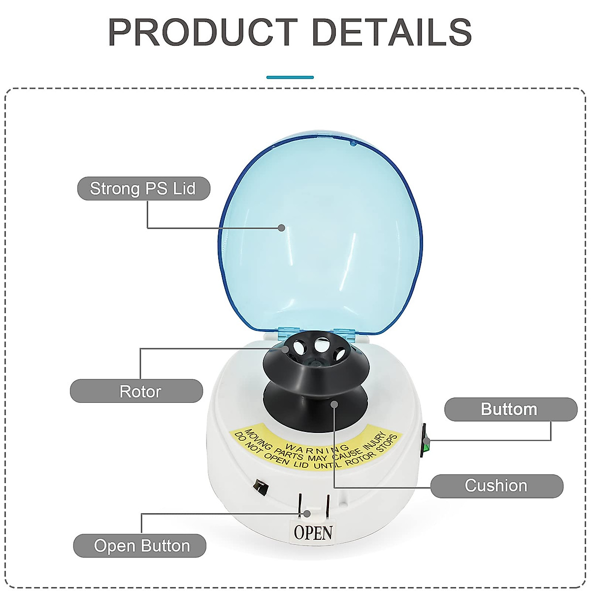 Mini Centrifuge Machine 𝟒𝟎𝟎𝟎𝐫𝐩𝐦, Mini Portable Desktop Centrifuge Laboratory, 110V Lab Benchtop Centrifuge, 2 Rotors for 2ml/1.5ml/0.5ml/0.2ml Centrifuge Tubes