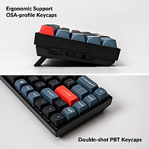 Keychron K6 Pro Wireless Custom Mechanical Keyboard, QMK/Launcher Programmable Macro, Hot-Swappable Keychron K Pro Red Switch Keyboard, 65% Layout RGB Backlit Office Keyboard for Mac Windows Linux