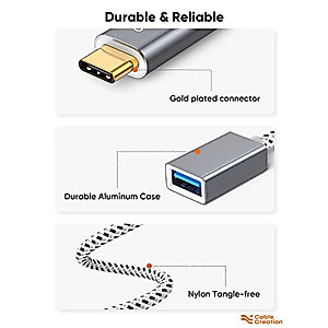 CableCreation USB to USB C Adapter(0.5FT/0.15M), USB C OTG Cable,Type C to USB A Female Connector Compatible with MacBook Pro Air,iPad Mini/Pro,XPS,Galaxy S22