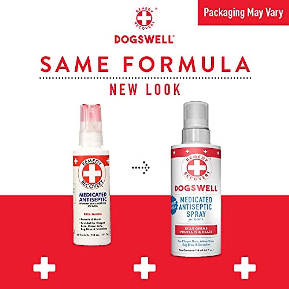 DOGSWELL Remedy + Recovery Medicated Antiseptic Spray for Dogs, 4 oz. (Packaging May Vary)