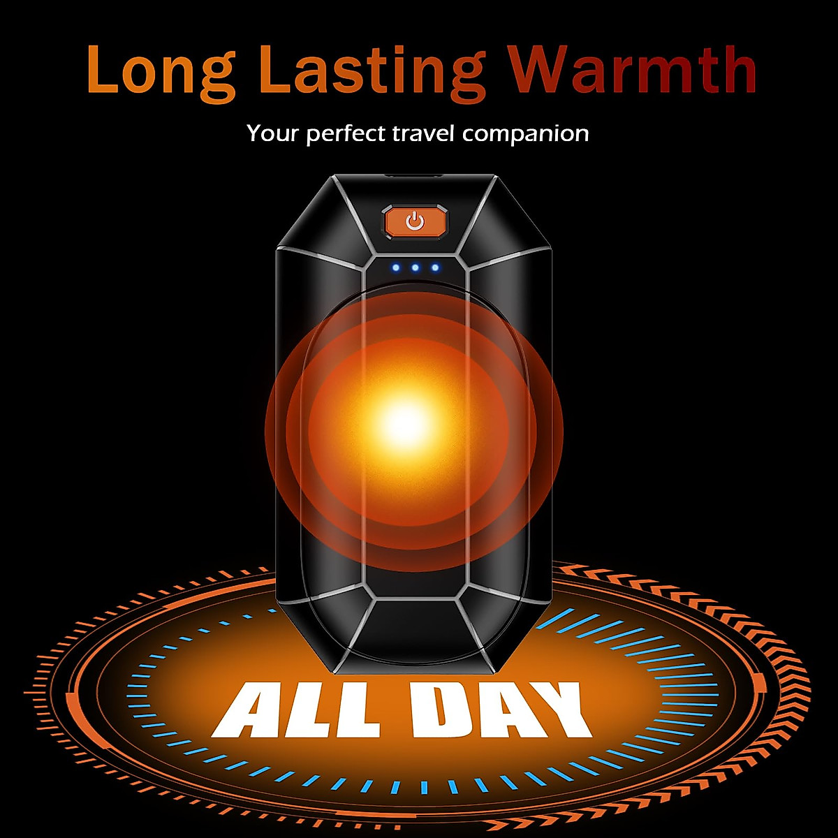 Nicelemon Electric Hand Warmers Rechargeable 2 Pack, Reusable Handwarmers, Portable Pocket Heater for Camping, Hunting, Golf, Gift for Men Women (Black)