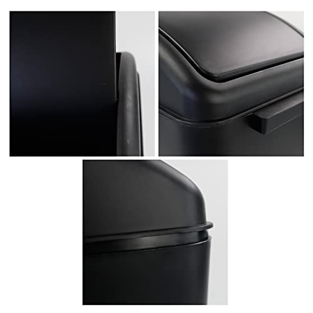 Qskely 4.5 Gallon Plastic Swing-Top Trash Can, Garbage Can with Swing Lid, Balck