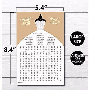 All Ewired Up Wedding Word Find/Search Game - Bridal Shower - Champagne Silver Wedding Dress (50-Sheets)