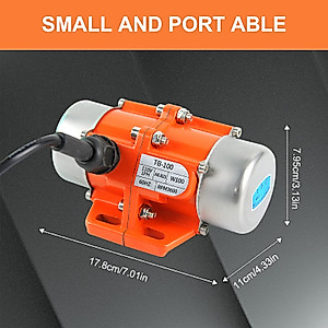 Small Concrete Vibrator Industrial Vibration Motor Single Phase 100W AC 110V 3600Rpm Aluminum Alloy Vibrating Vibrators for Sand Shaker Table
