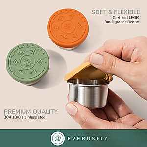 Everusely Stainless Steel Containers with Lids Ultimate Lunch Bundle (Muted Rainbow)