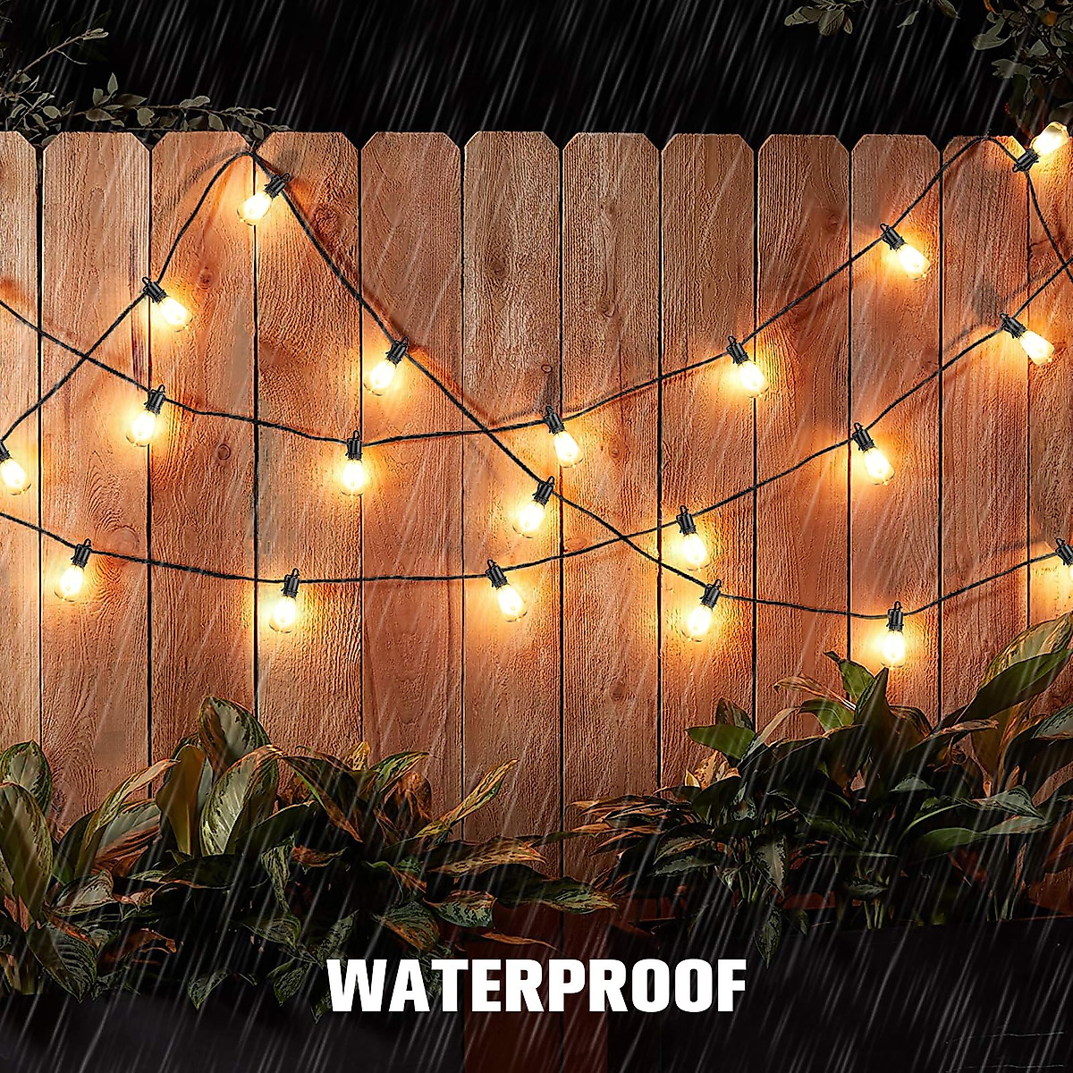 OOOLED Solar String Lights Outdoor Waterproof 100FT with Remote, 52 LED Shatterproof ST38 Vintage Edison Bulbs, 3 Light Modes, Dimmable& Timable Hanging Lights for Outside Backyard