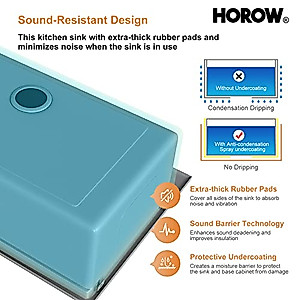 HOROW 33 inch Drop In Workstation Kitchen Sink, 18 Gauge Topmount Drop In Sink for Kitchen, sus 304 Stainless Steel Sink with 2 holes, Deep Single Bowl Kitchen Sink with Accessories, 33"x22"x10"