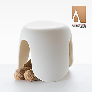 SHIMOYAMA Cream Stool, 10 Inch Kids Stool, Plastic Step Stool for Adults, Sturdy Sitting Stool, Holds Up to 220 lbs for Playroom, Bedroom, Living Room, Bathroom