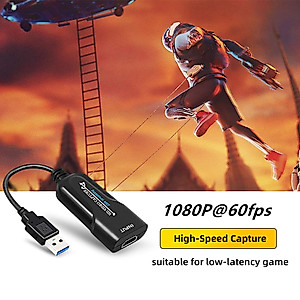 HDMI Audio Video Capture Device -Stream and Record in 1080p30 - HDMI to USB2. 0 USB Video Recorder Game Capture Card for Laptop High Definition Acquisition, Live Broadcasting