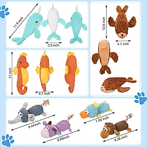 Junkin 7 Pack Dog Toys Squeaky Dog Toys Indestructible Puppy Chew Toys for Teething Stuffed Animal Plush Dog Toy Assortment Stuffed Dog Toys for Small Medium Pup Dog, Assorted Animal Styles