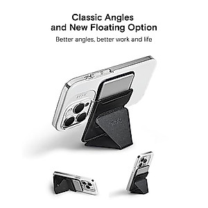 MOFT MagSafe Wallet Stand for iPhone 14/13/12 Series MagSafe Compatible Phone Stand with 3 Viewing Angles (Night Black)