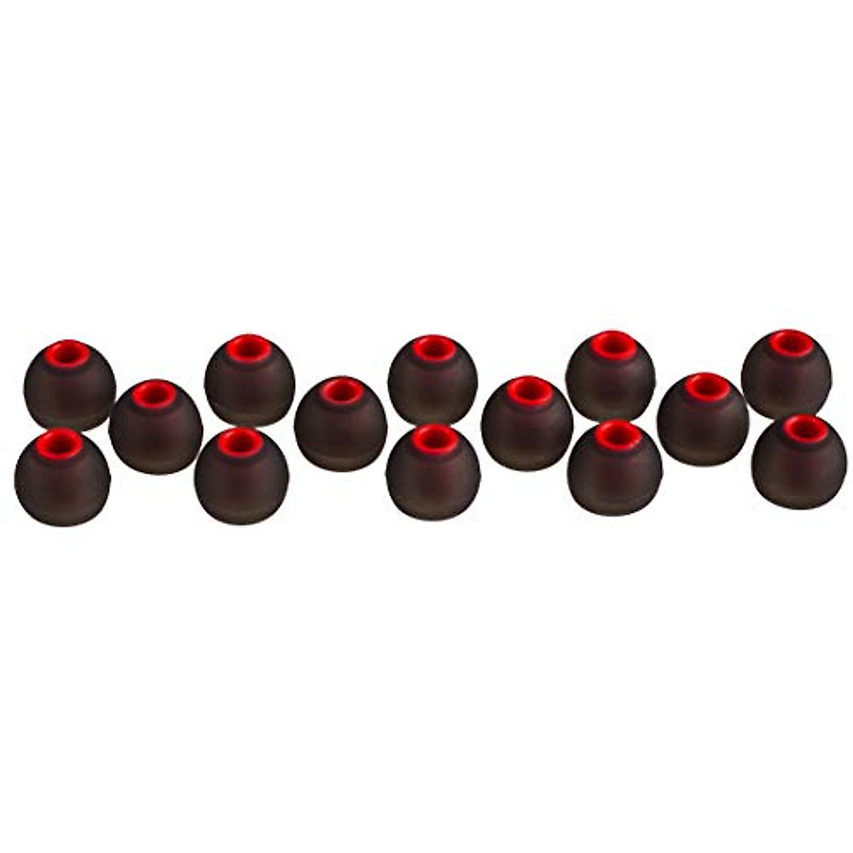 Xcessor (S 7 Pairs (14 Pieces) of Silicone Replacement in Ear Earphone Small Size Earbuds Replacement Ear Tips for Popular in-Ear Headphones. Black/Red