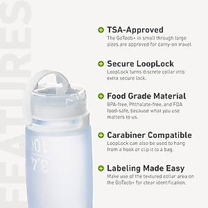 humangear GoToob+ (Small) | Refillable Silicone Travel Bottle | Locking Lid | Food-Safe Material | Clear, Small (1.7 fl.oz; 53ml)